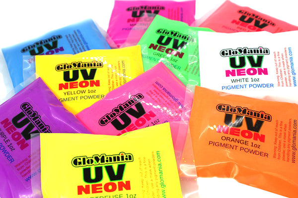 UV Neon Black Light Fluorescent Pigment Powders 10 Col Set Default Title