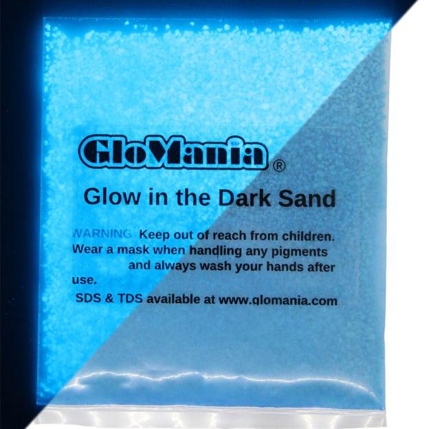 GID GDV Large Grain Glow in the Dark Sand Crystals White glows Aqua / 1oz