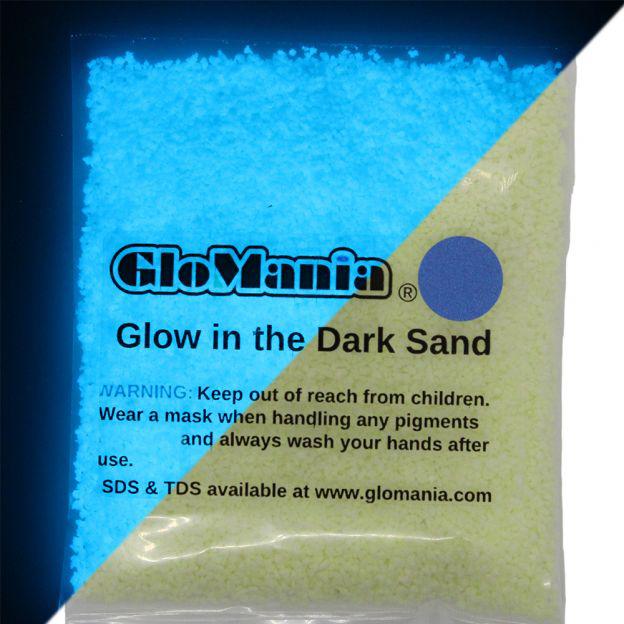 GID GDV Large Grain Glow in the Dark Sand Crystals White glows Aqua / 1oz