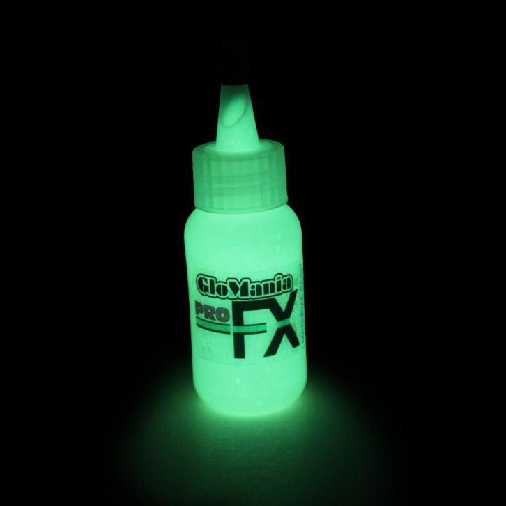 GID Invisible Fabric Paint White Paint glows Aqua / 1oz